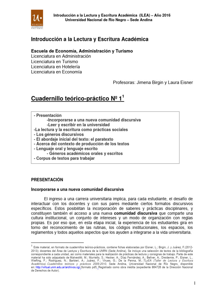 U1 Cuadernillo Tec3b3rico Prc3a1ctico Ilea 2016 | PDF | Marketing | Business