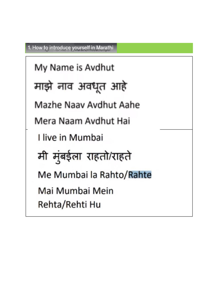 Learn Marathi, Easy Way - Level 1 | PDF