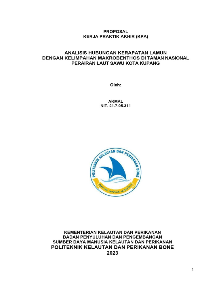 Proposal Kpa - Akmal-1 | PDF