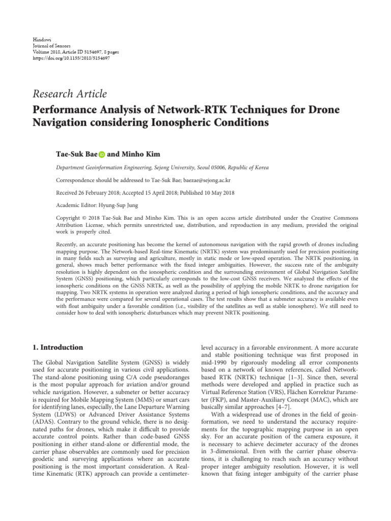 Performance Analysis of Network-RTK Techniques For | PDF | Global ...