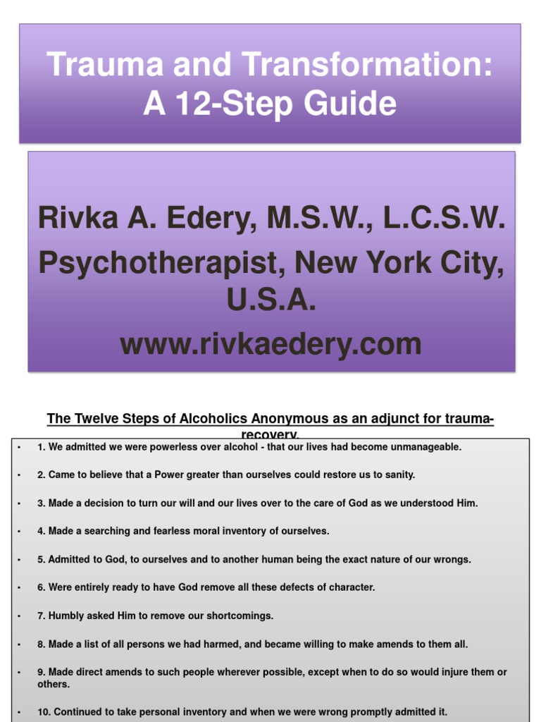 Trauma Recovery Through 12 Steps | PDF | Twelve Step Program | Psychology