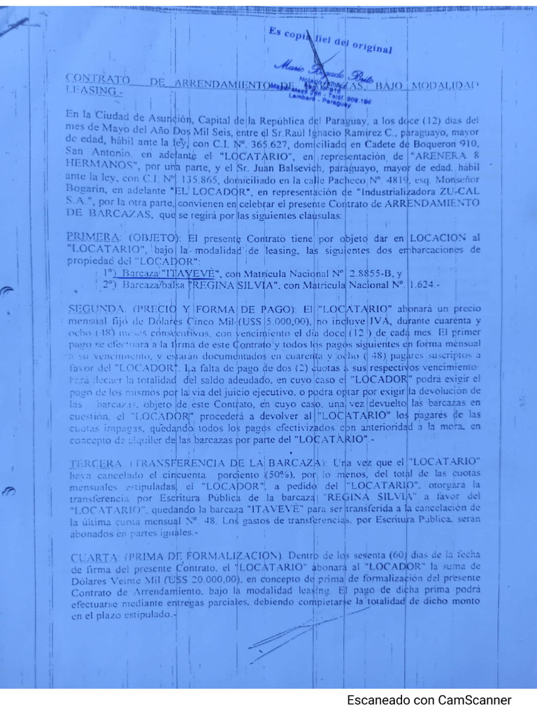 Contrato Leasing Modelo | PDF