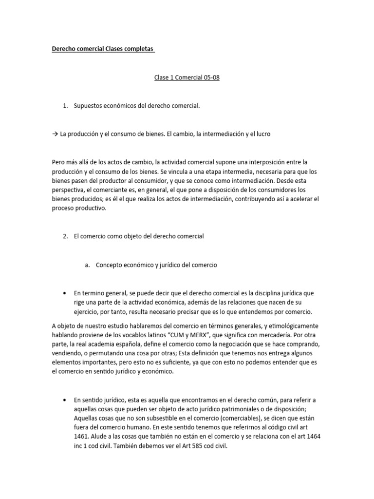 Derecho Comercial - Clases Completas | PDF