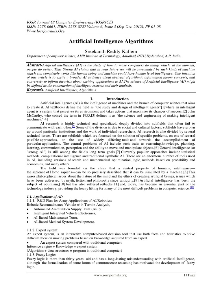 AI Algorithms | PDF