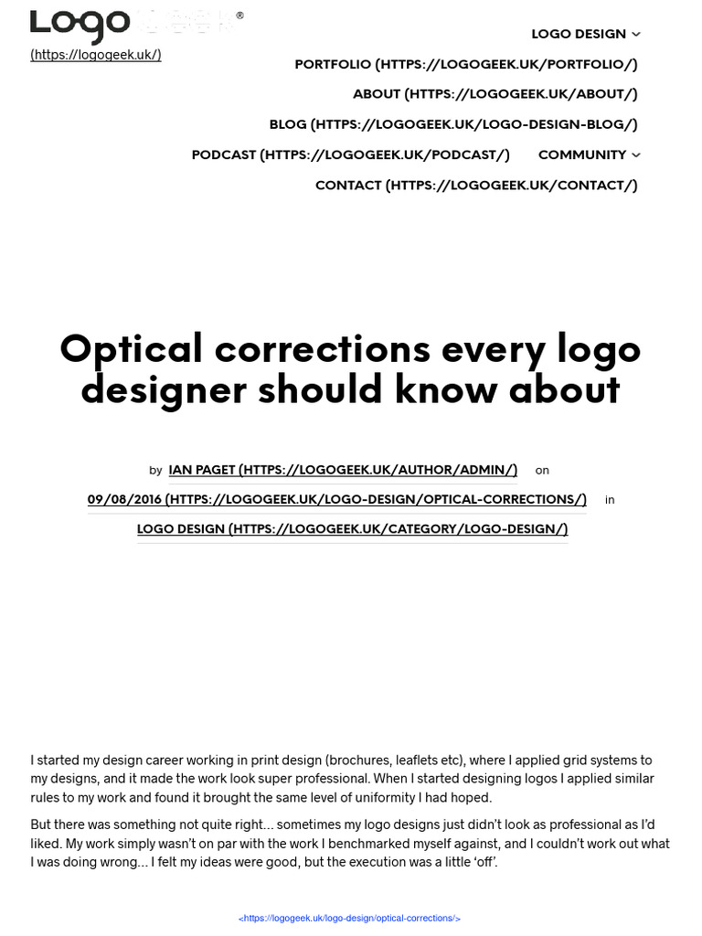 Optical Corrections in Logo Design | PDF | Typography | Cognitive Science