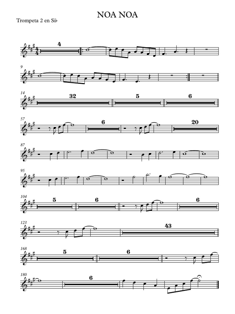 NOA NOA - Trompeta 2 en Sib | PDF