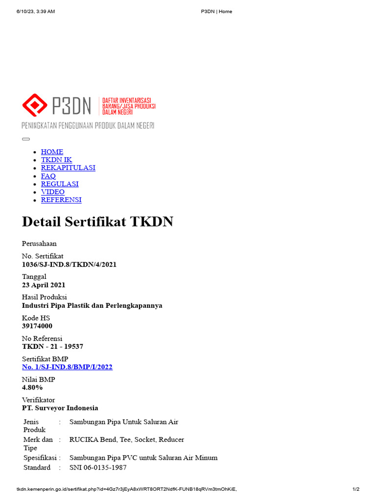 Sertifikat TKDN | PDF