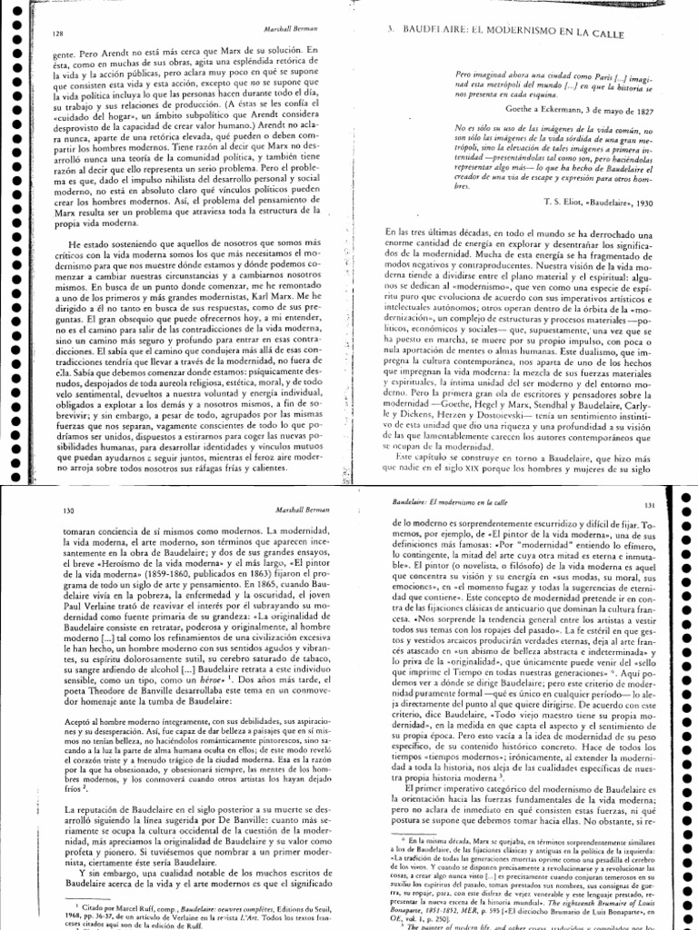 Berman Marshall - Cap.3 - Baudelaire, El Modernismo en Las Calles | PDF