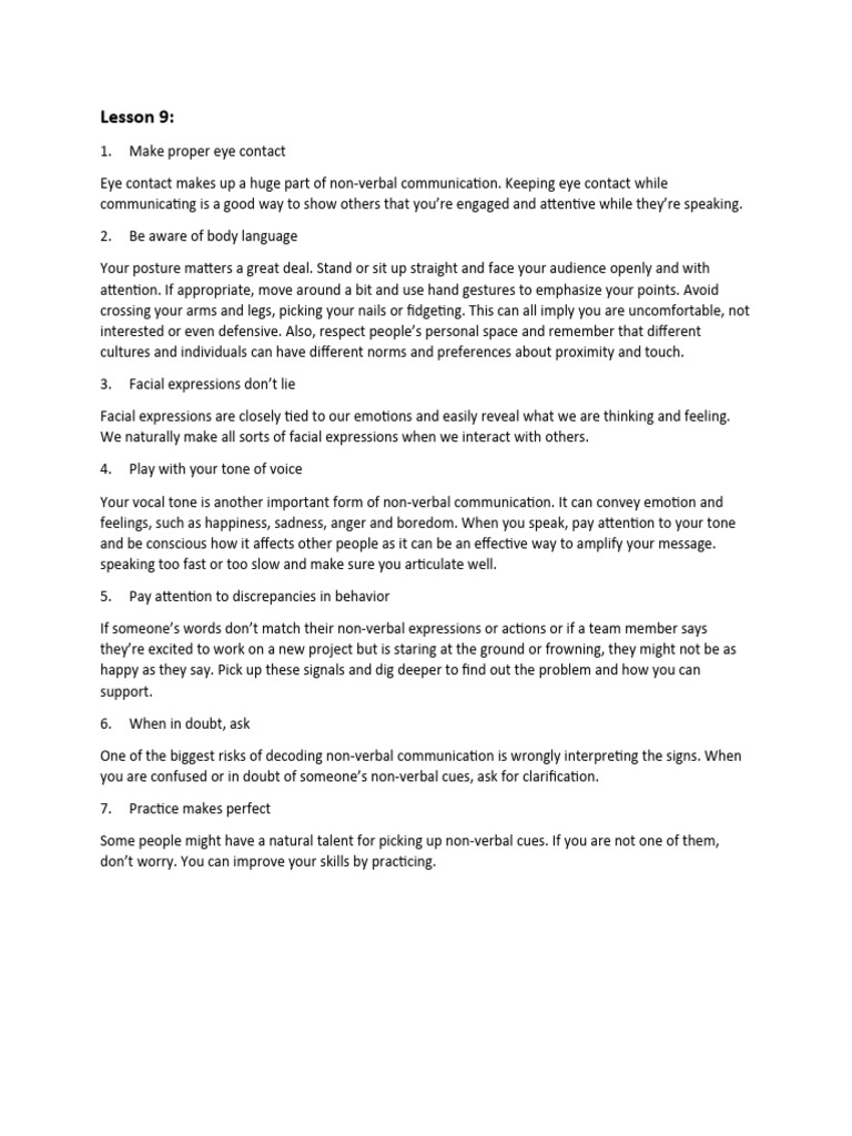 Lesson 9 | PDF | Career & Growth | Self-Improvement