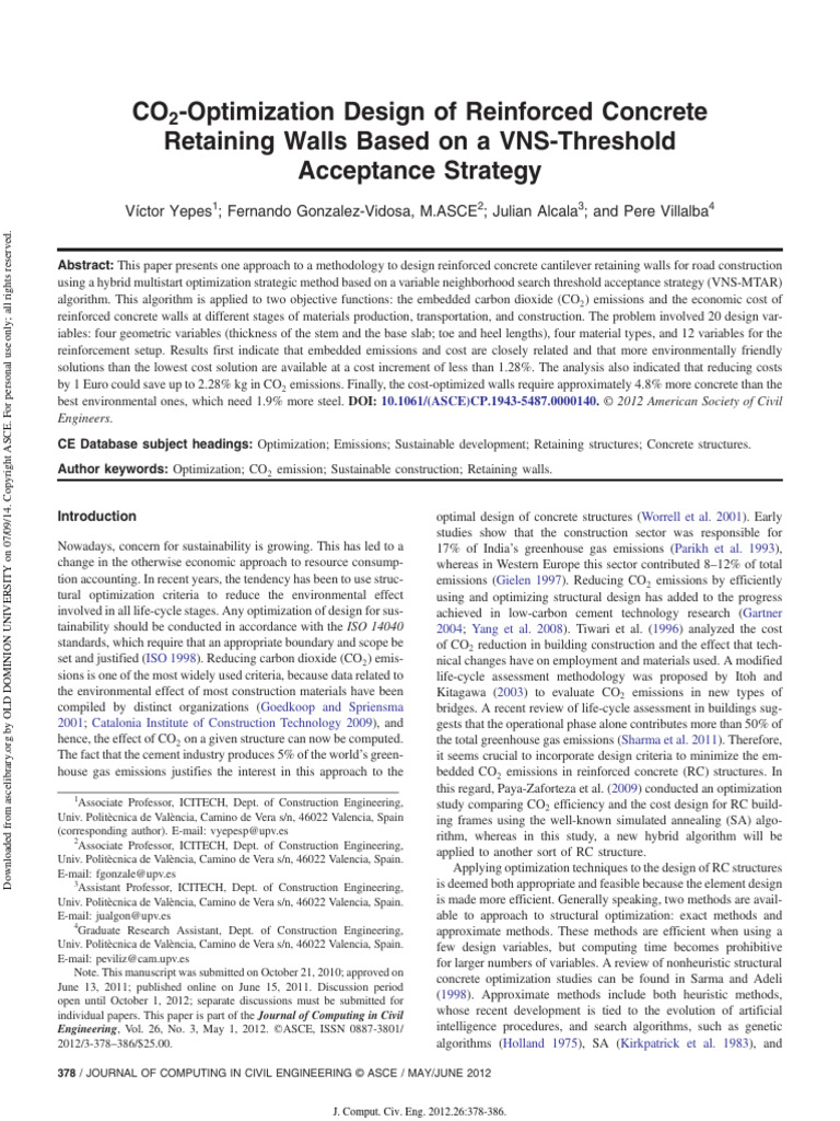 (2011) CO2-Optimization Design of Reinforced Concrete Retaining Walls ...