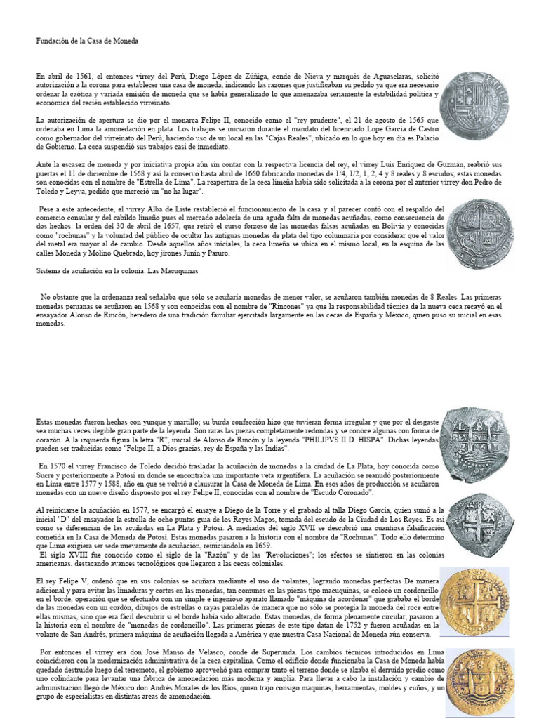 Fundación de La Casa de Moneda | PDF | Moneda | Mercado de divisas