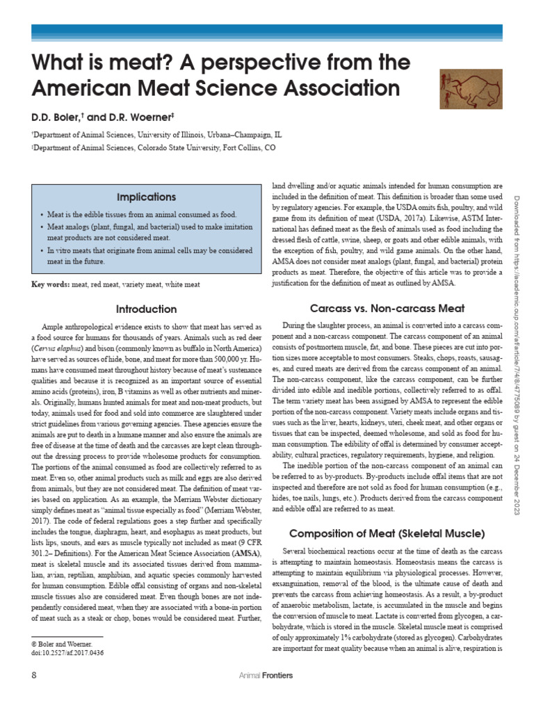 What Is Meat? A Perspective From The American Meat Science Association | PDF | Meat | Beef