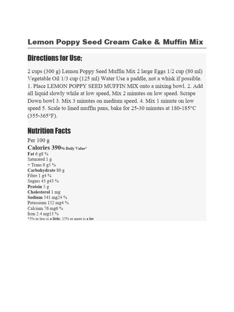 Lemon Poppy Seed Cream Cake | PDF