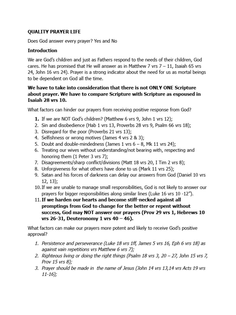 Factors Affecting Prayer Effectiveness | PDF | Prayer | Lord's Prayer