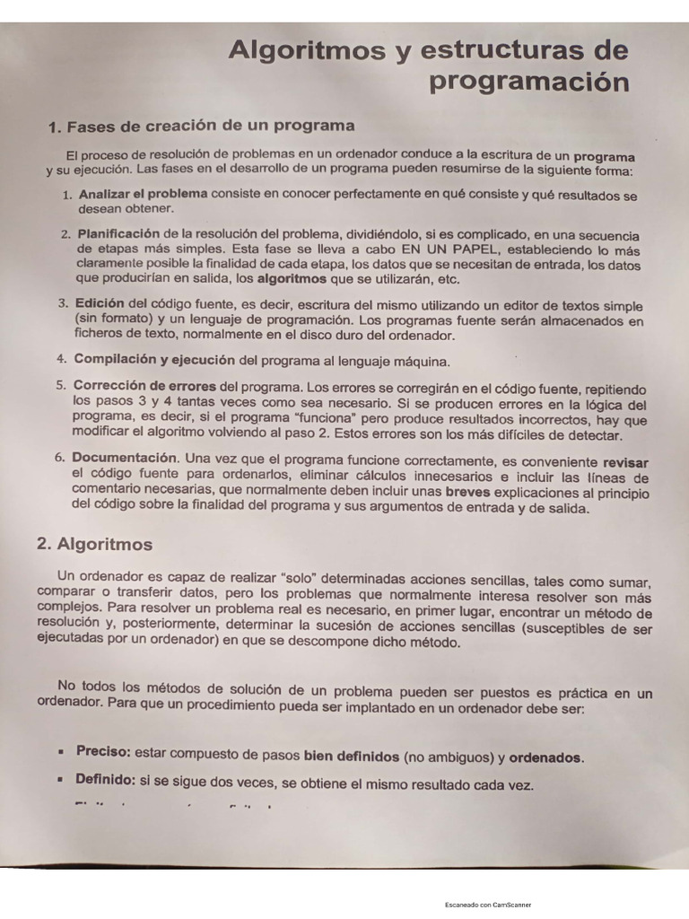 Algoritmos y Estructuras de Programación | PDF