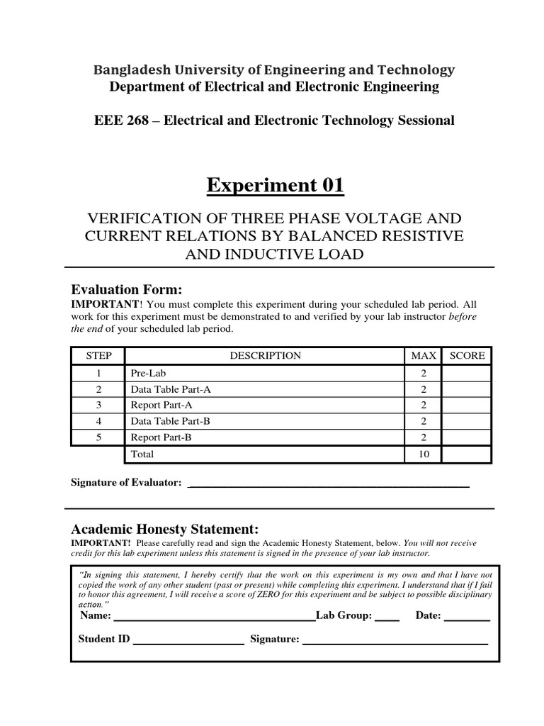 Exp 1 EEE 268 Three Phase Circuit-1 | PDF