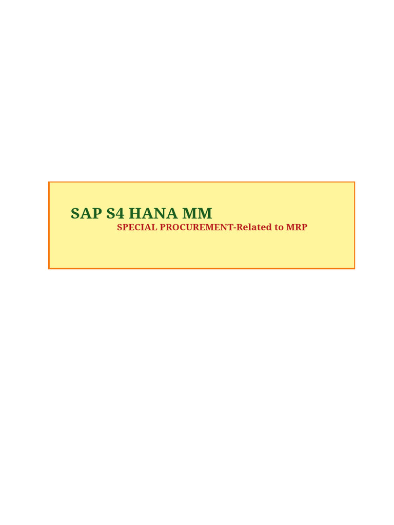 Sap S4 Hana MM | PDF | Procurement | Goods