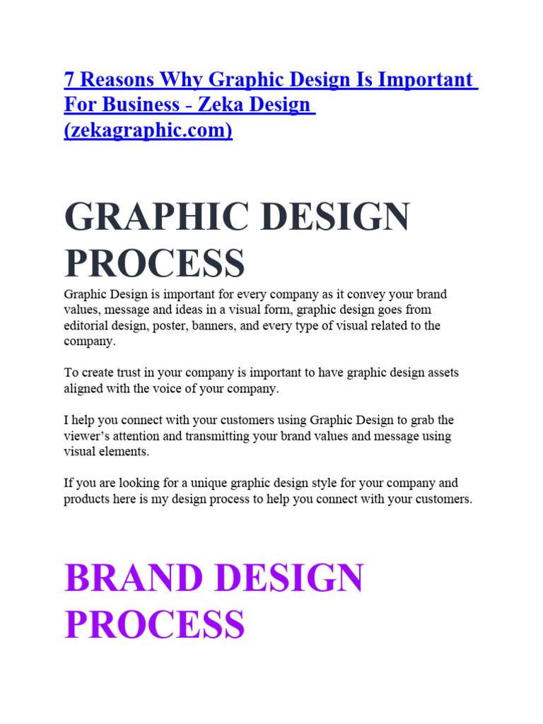7 Reasons Why Graphic Design Is Important For Business | PDF | Business