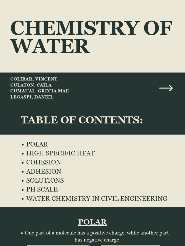 Chemistry of Water | PDF