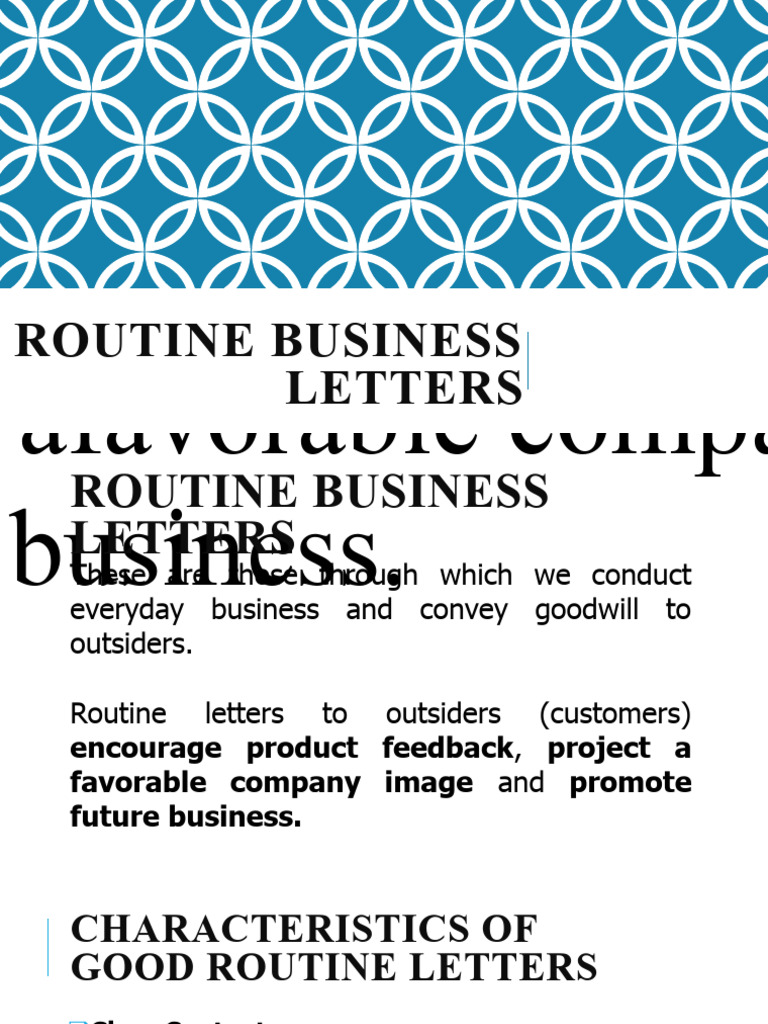 1 Routine Business Letters | PDF
