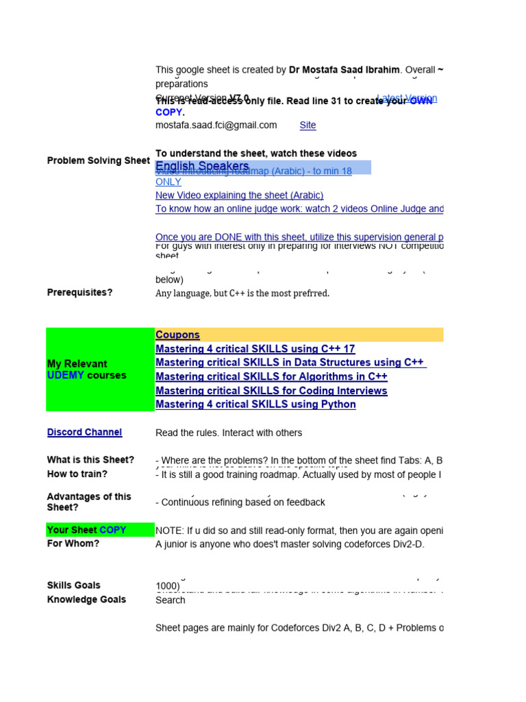 Junior Training Sheet V7.0 - READ Row 34 To Make Your Own EDITABLE COPY | Download Free PDF ...
