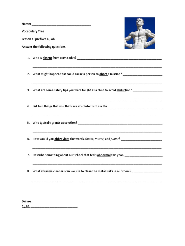 Ab- Prefix Vocabulary Lesson | PDF