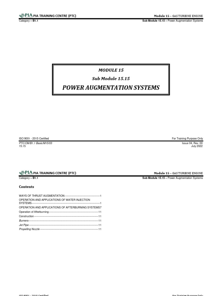 PTC B1.1 Notes - Sub Module 15.15 (Power Augmentation Systems) | PDF ...