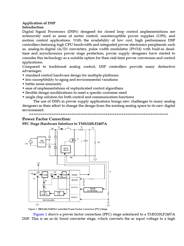 Application of Digital Signal Processors | PDF | Digital Signal Processor | Power Electronics