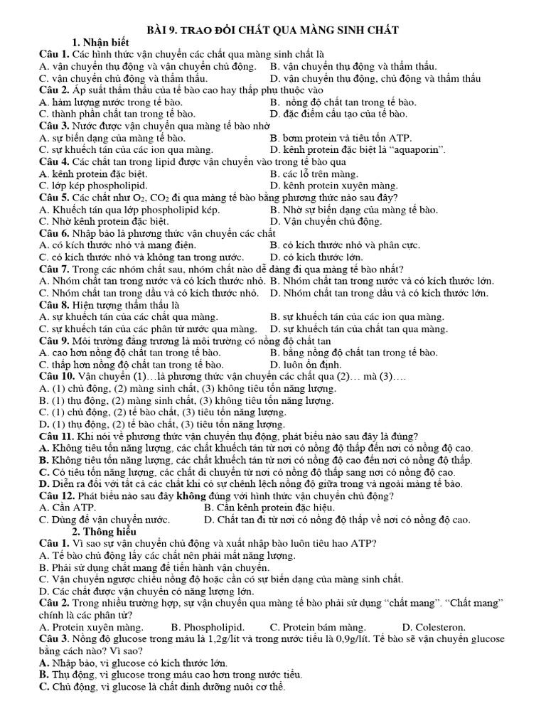 Đề cương BÀI 9 -10 KNTT | PDF