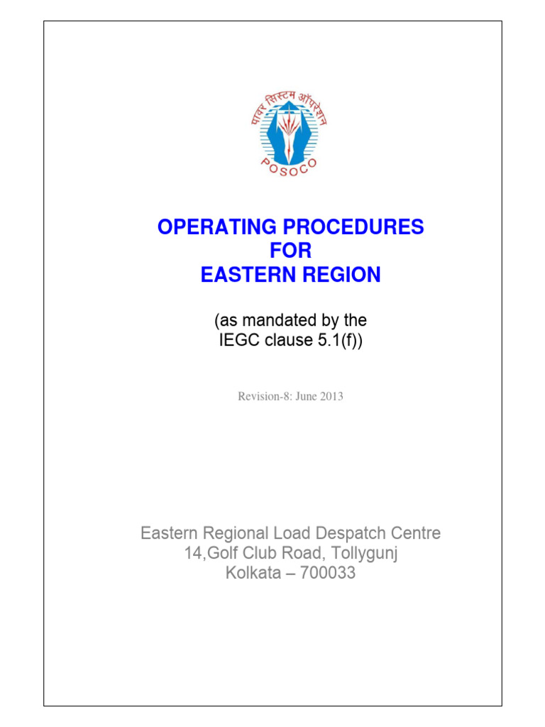ERLDC Operating Procedures Guide | PDF | Electrical Grid | Electrical ...