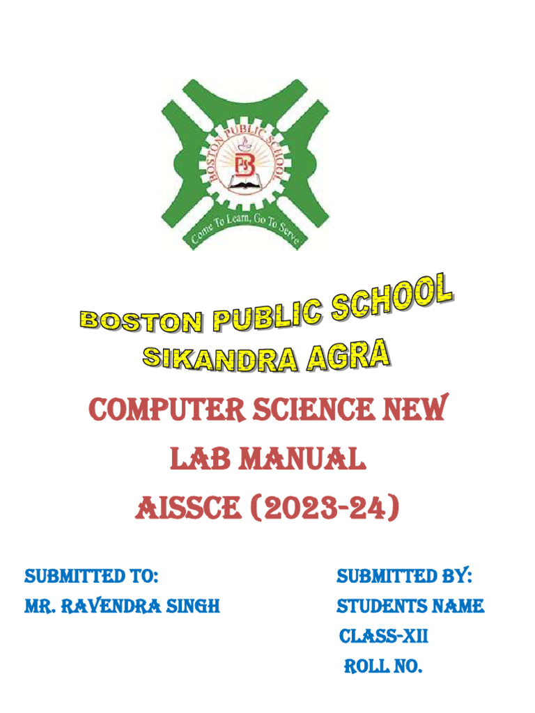 Computer Science Lab Mannual | PDF | Table (Database) | Letter Case