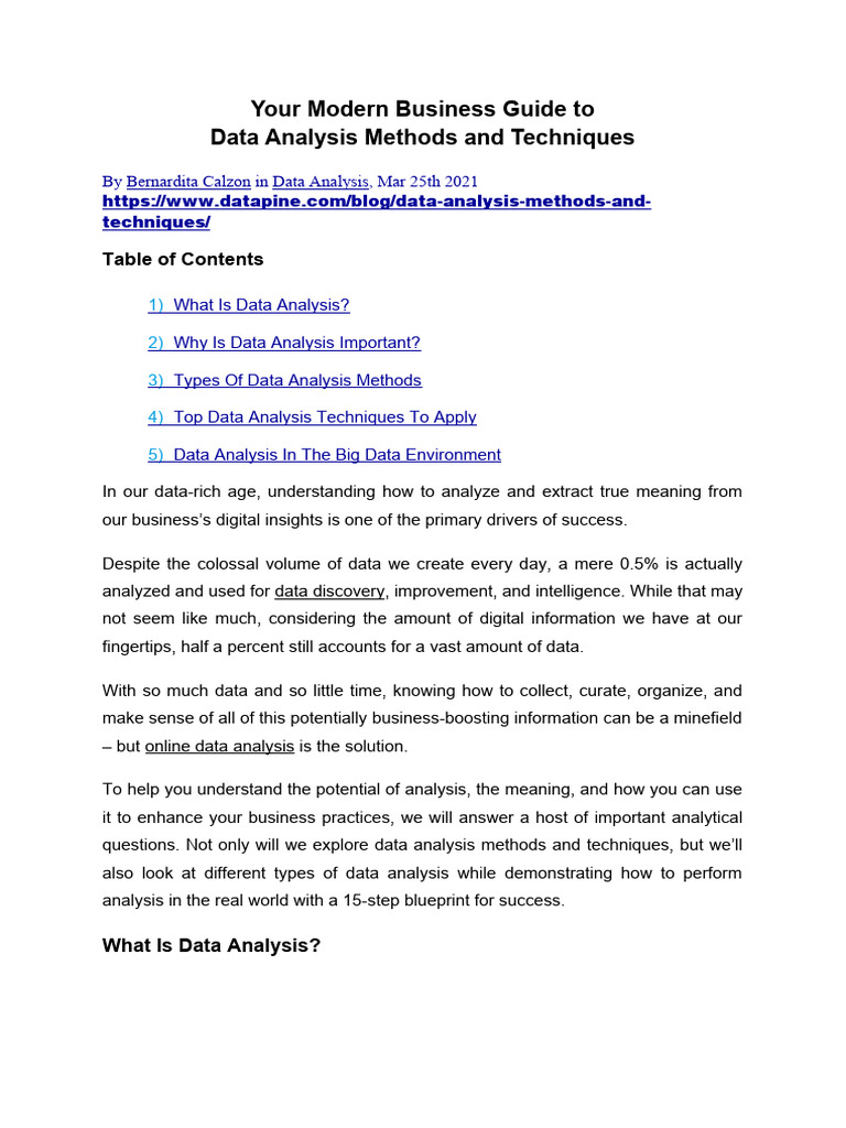 Your Modern Business Guide To Data Analysis | PDF | Data Analysis | Data