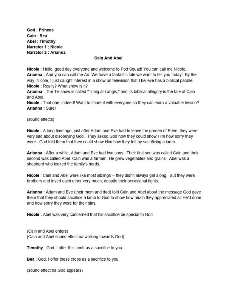 CL Script Cain Abel | PDF | Cain And Abel