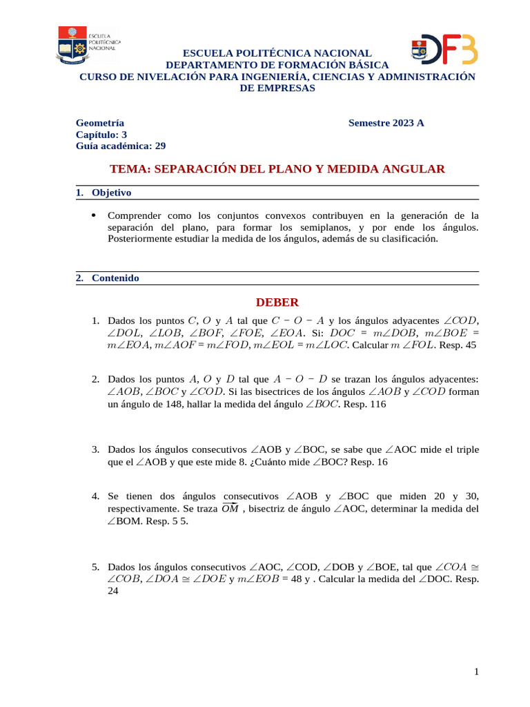 D Medida Angular | Descargar gratis PDF | Ángulo | Geometría Elemental