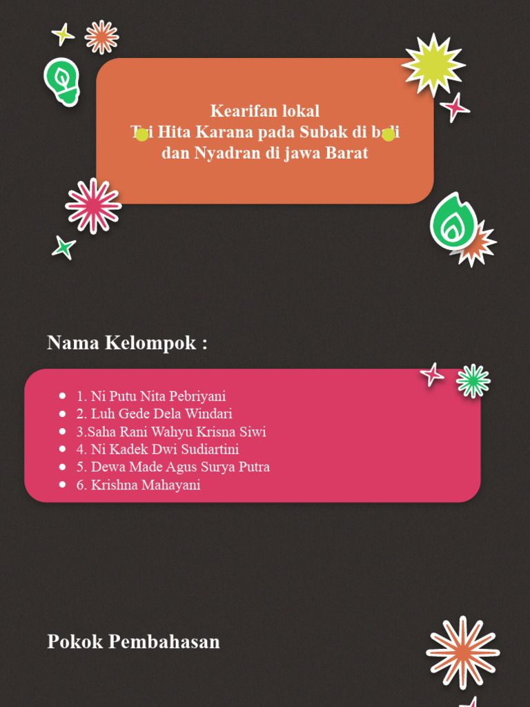 Kearifan Lokal Tri Hita Karana di Subak dan Nyadran | PDF