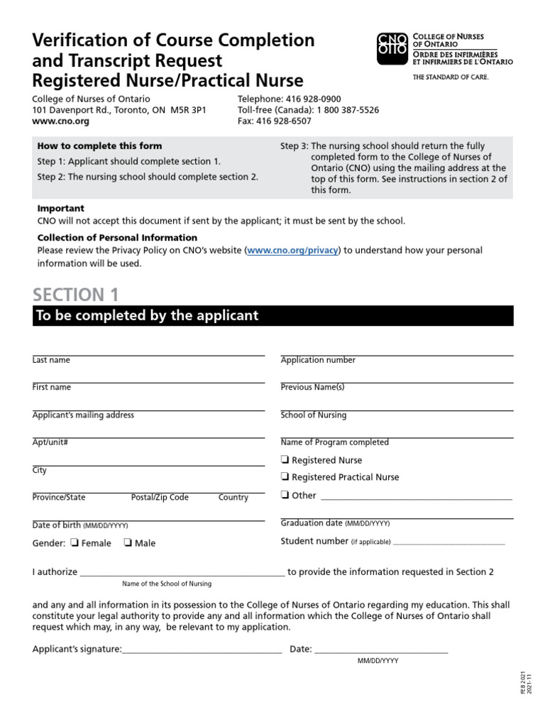 VCC Transcript Request | PDF | Nursing | Public Services