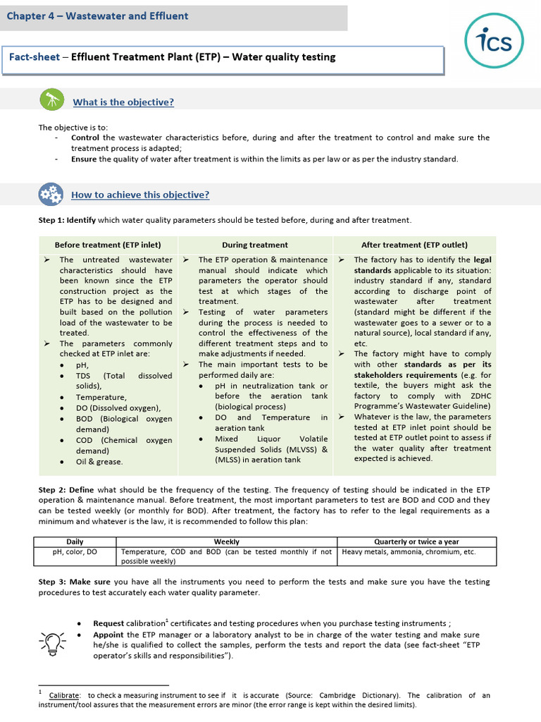 Chap 4 - Wastewater - Effluent Treatment Plant Water Quality Testing ...