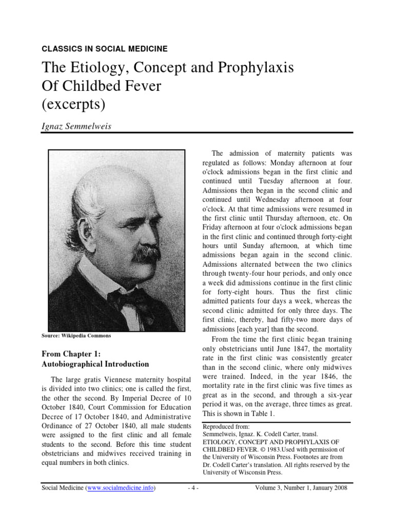 Semmelweis on Childbed Fever Causes | PDF
