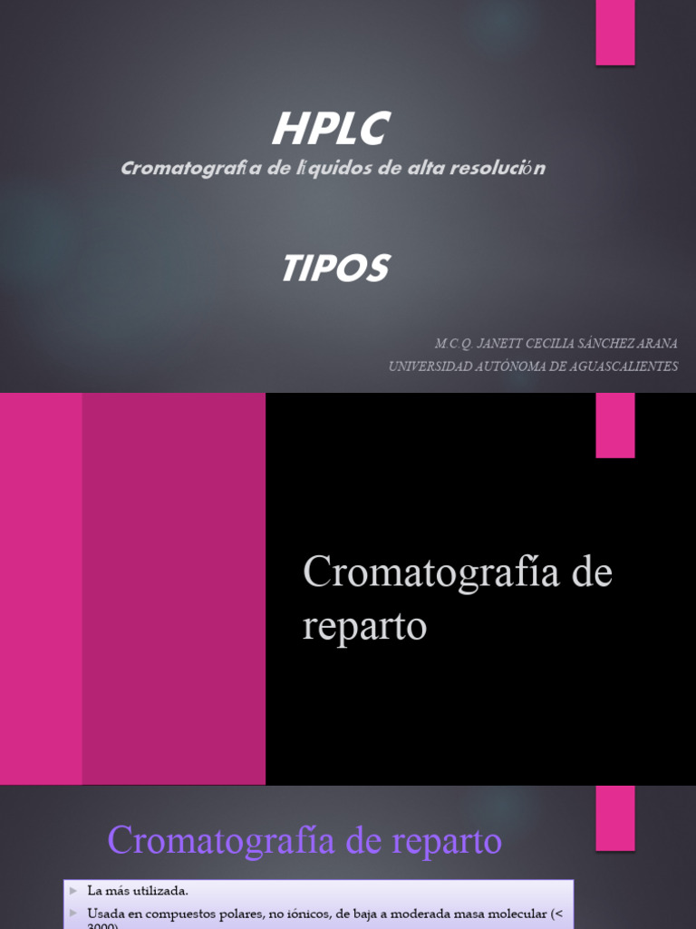 HPLC - Cromatografía de Líquidos de Alta Resolución - TIPOS | PDF