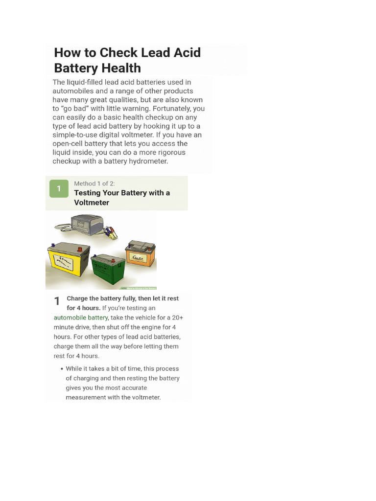Check Acid Battery | PDF