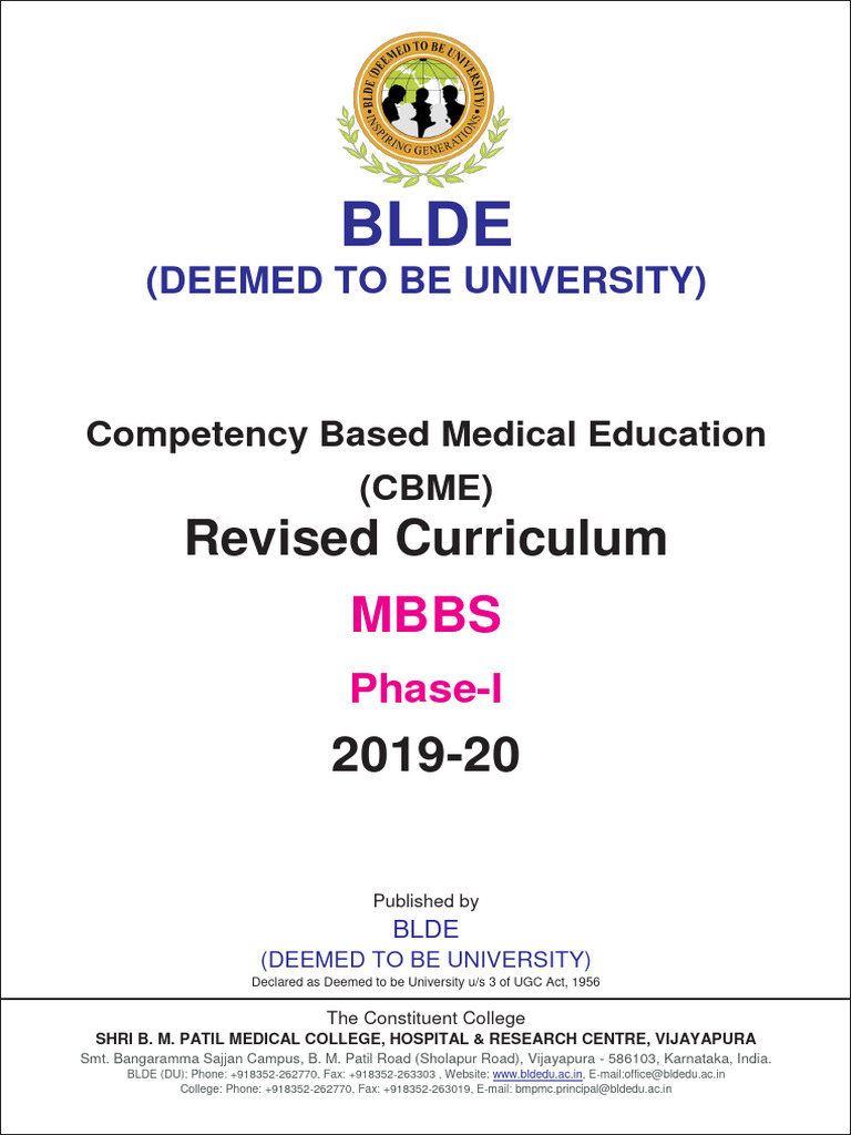 CBME Revised Curriculum MBBS 2019-20 | PDF | Medicine | Health Care