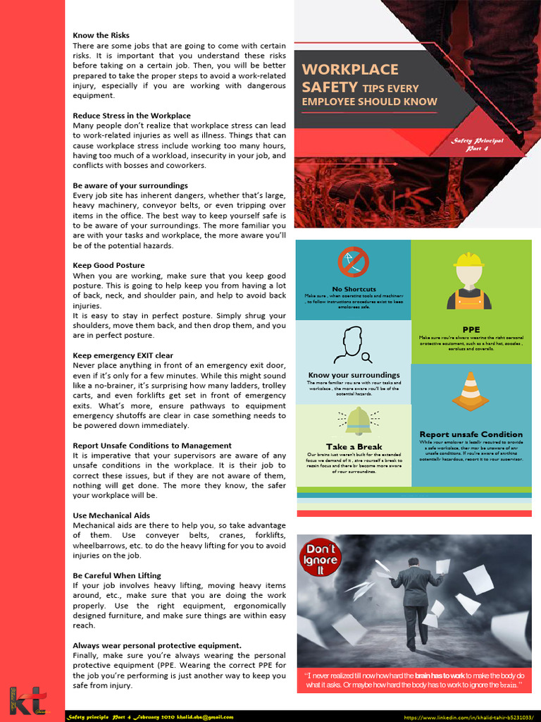 04 - Workplace Safety Tips Every Employee Should Know | PDF