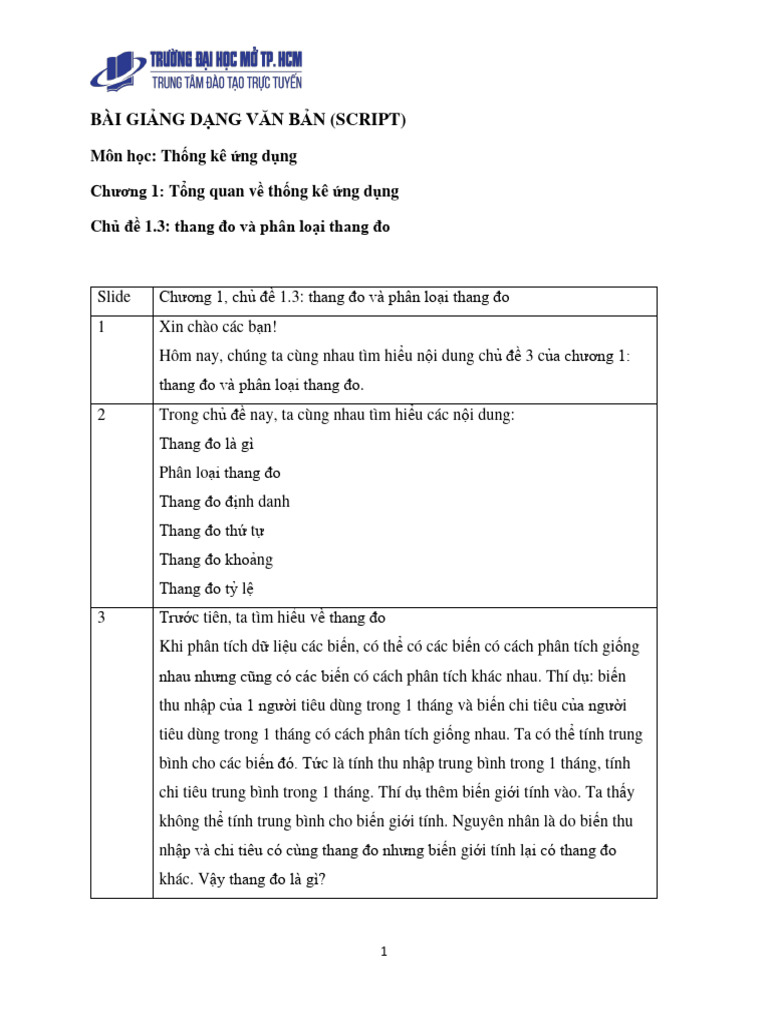 Script - Chuong 1 - Chu de 3 | PDF