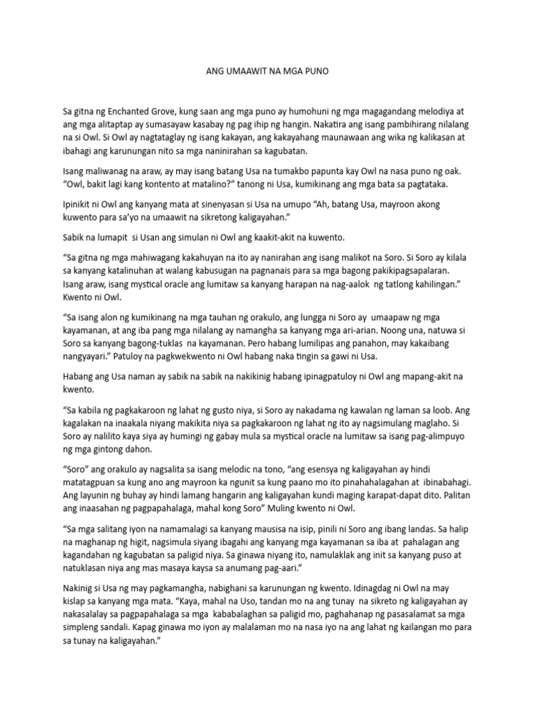 Ang Umaawit Na Mga Puno | PDF
