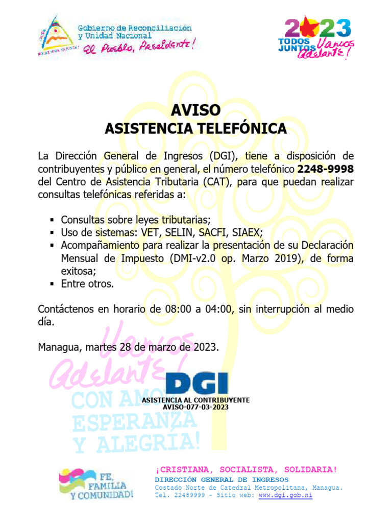 Asistencia Telefonica CAT DGI | PDF