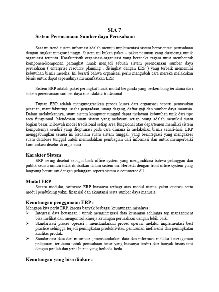 Sia 7 | PDF | Pengelolaan Keuangan & Uang