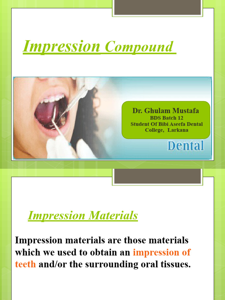 Dental Impression Materials Guide | PDF | Materials | Building Engineering