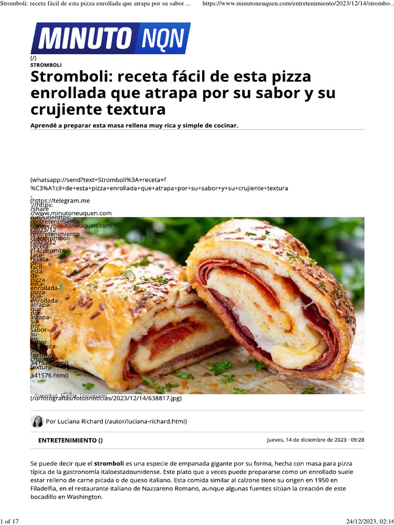 Recetas Stromboli | PDF | Pizza | Queso