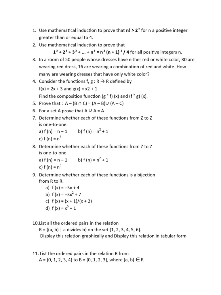DM Assignment | PDF | Function (Mathematics) | Functions And Mappings