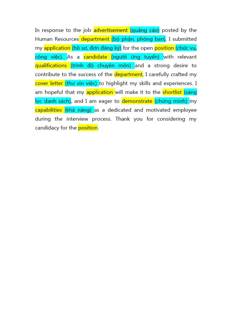 Job Application Submission | PDF